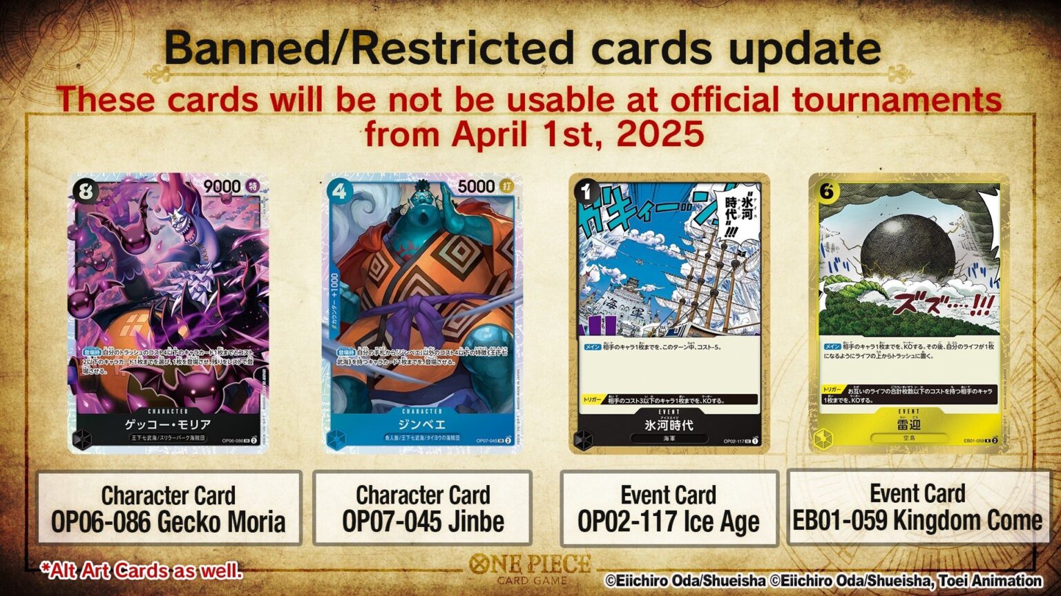 Banned and Restricted Cards | One Piece Card Game
